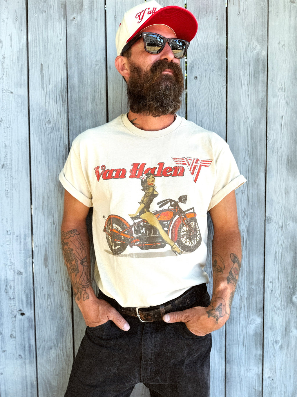 Van Halen Pinup Tee – Gold Dogs